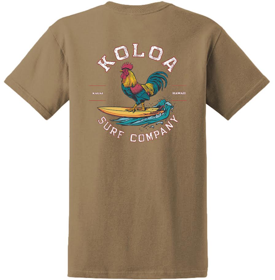Koloa Salty Rooster Heavyweight T-Shirt | Kauai Surf Graphic Tee ...